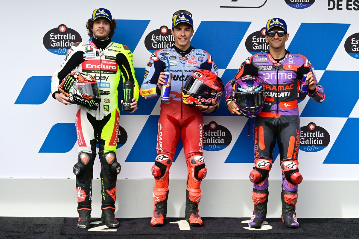 De startopstelling voor de MotoGP sprintrace en Grand Prix van Spanje