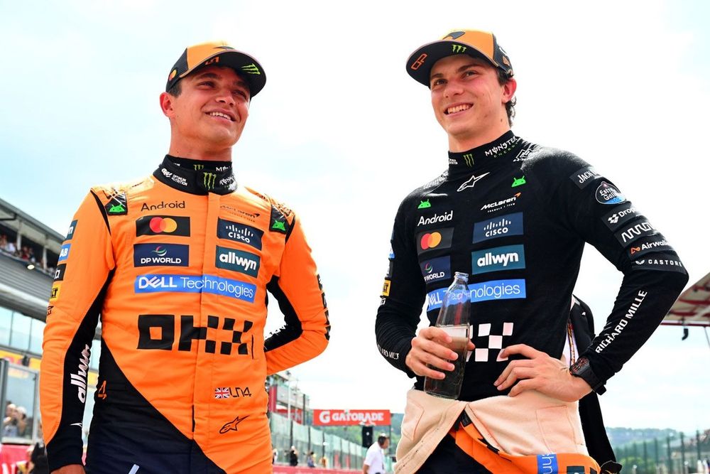 De startopstelling voor de Formule 1 Grand Prix van België