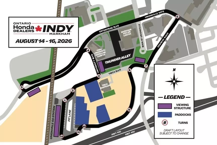 IndyCar moves street race from Toronto to Markham for 2026
