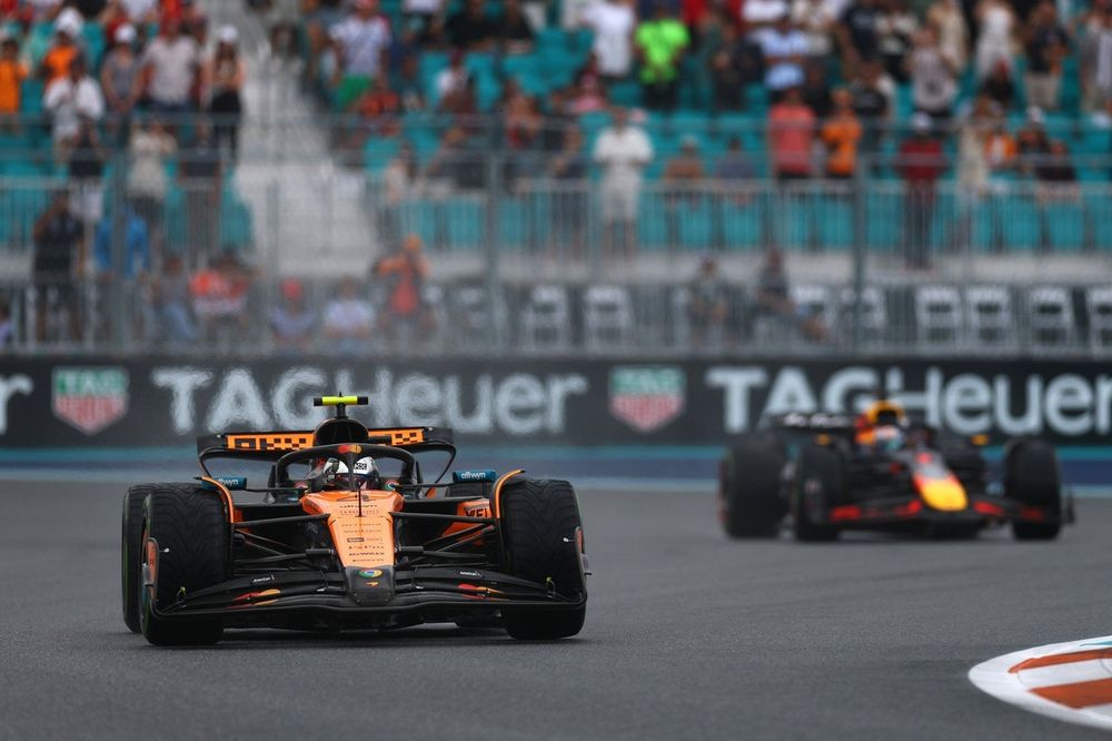 F1 Miami GP: Lando Norris wins chaotic sprint, Max Verstappen penalised
