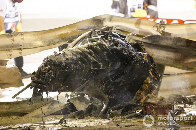 F1 photos: Romain Grosjean's Haas Bahrain fireball crash