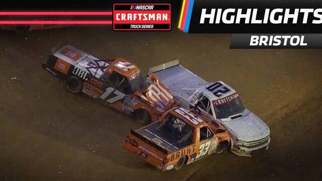 Massey starts pileup in Truck race at Bristol Dirt - NASCAR Truck Videos