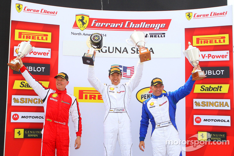 Three victories for Scuderia Corsa in Ferrari Challenge at Laguna Seca