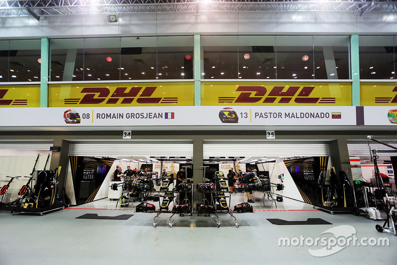 Lotus F1 Team pit garages at Singapore GP